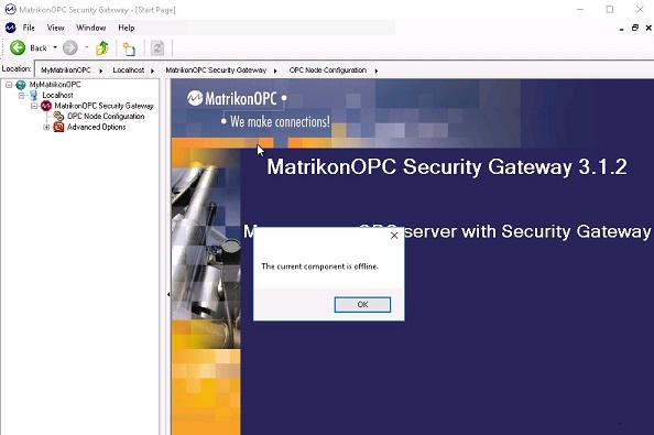 Why Do I Get ‘the Current Component Is Offline When I Open Security Gateway Configuration